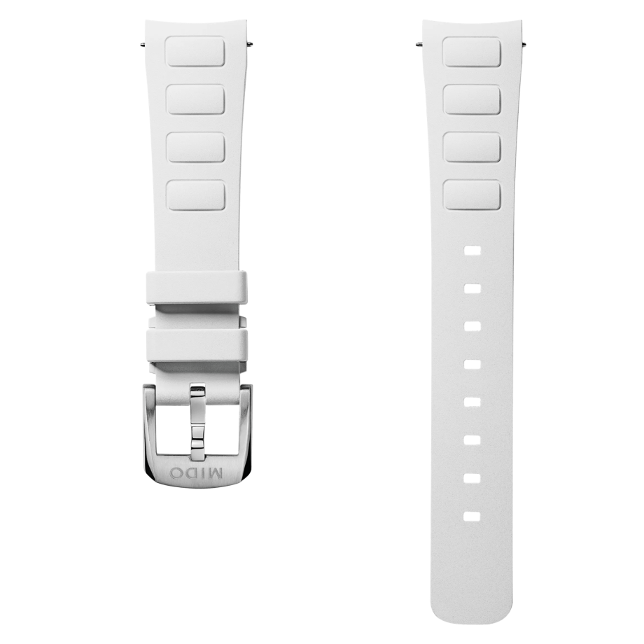 MIDO Multifort TV 35 white rubber strap 18mm | M852019604 | MIDO ...